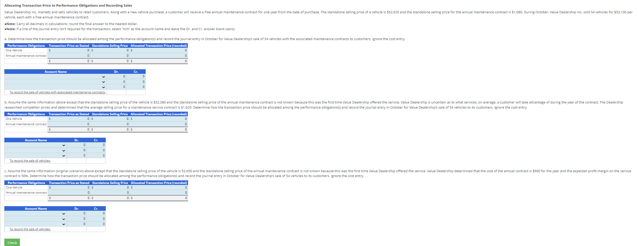 Solved Allocating Transaction Price to Performance | Chegg.com