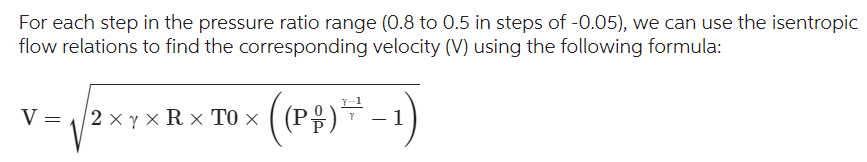 Solved The static pressure to stagnation pressure ratio at a | Chegg.com