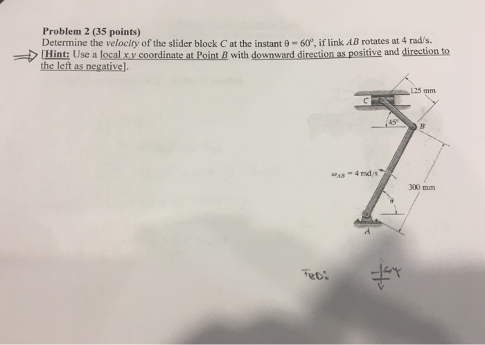 Solved Determine the velocity of the slider block C at the | Chegg.com