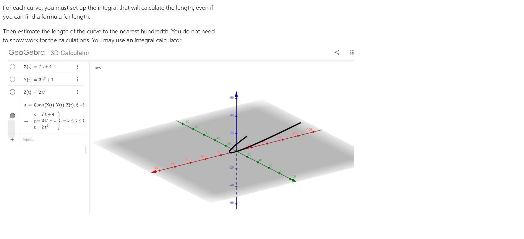 Solved For each curve, you must set up the integral that | Chegg.com