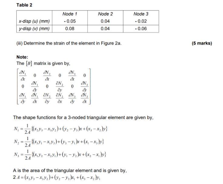 Solved (a) A 3-noded triangular element is shown in Figure | Chegg.com