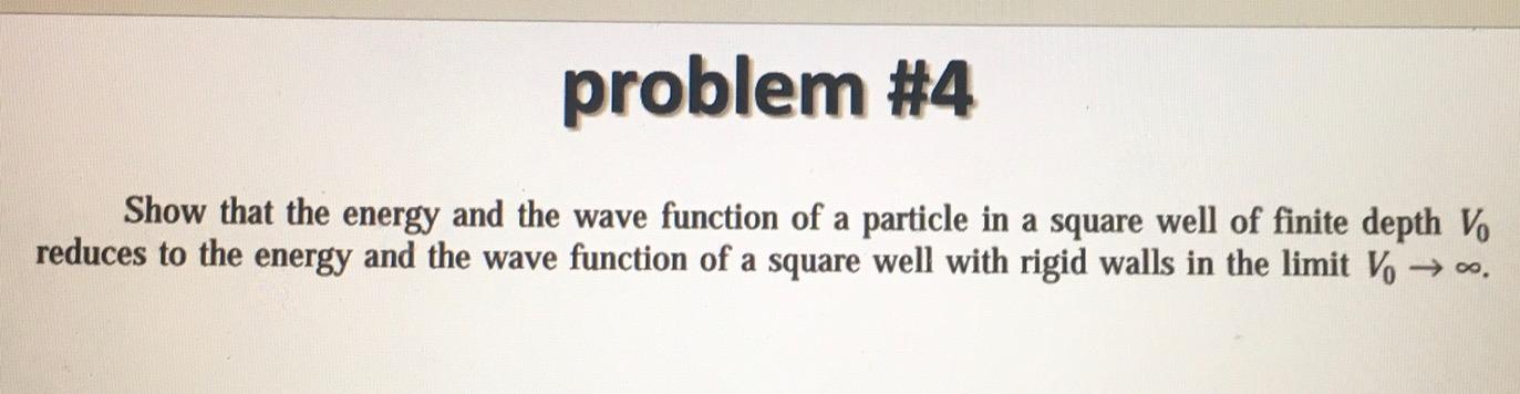 Solved problem #4 Show that the energy and the wave function | Chegg.com