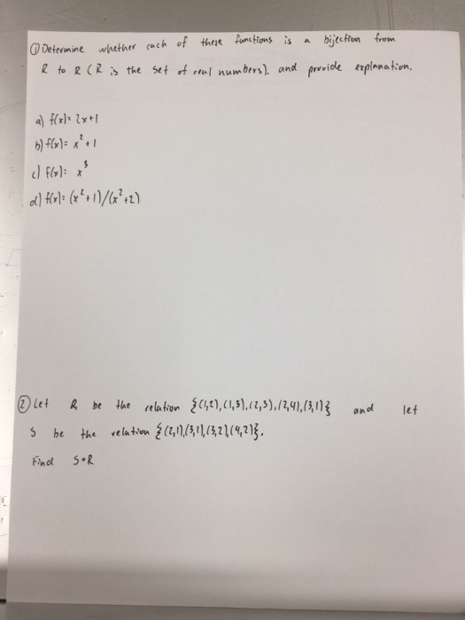 Solved Determine Whether Each Of These Functions Is A