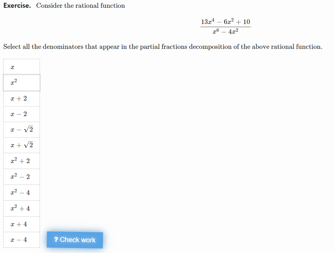 Solved Exercise. Consider the rational | Chegg.com
