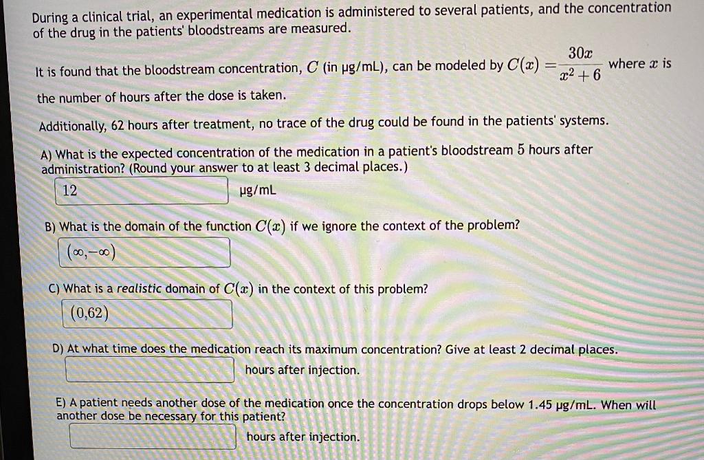 Solved During a clinical trial, an experimental medication | Chegg.com