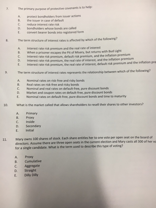 Solved 7. The primary purpose of protective covenants is to | Chegg.com