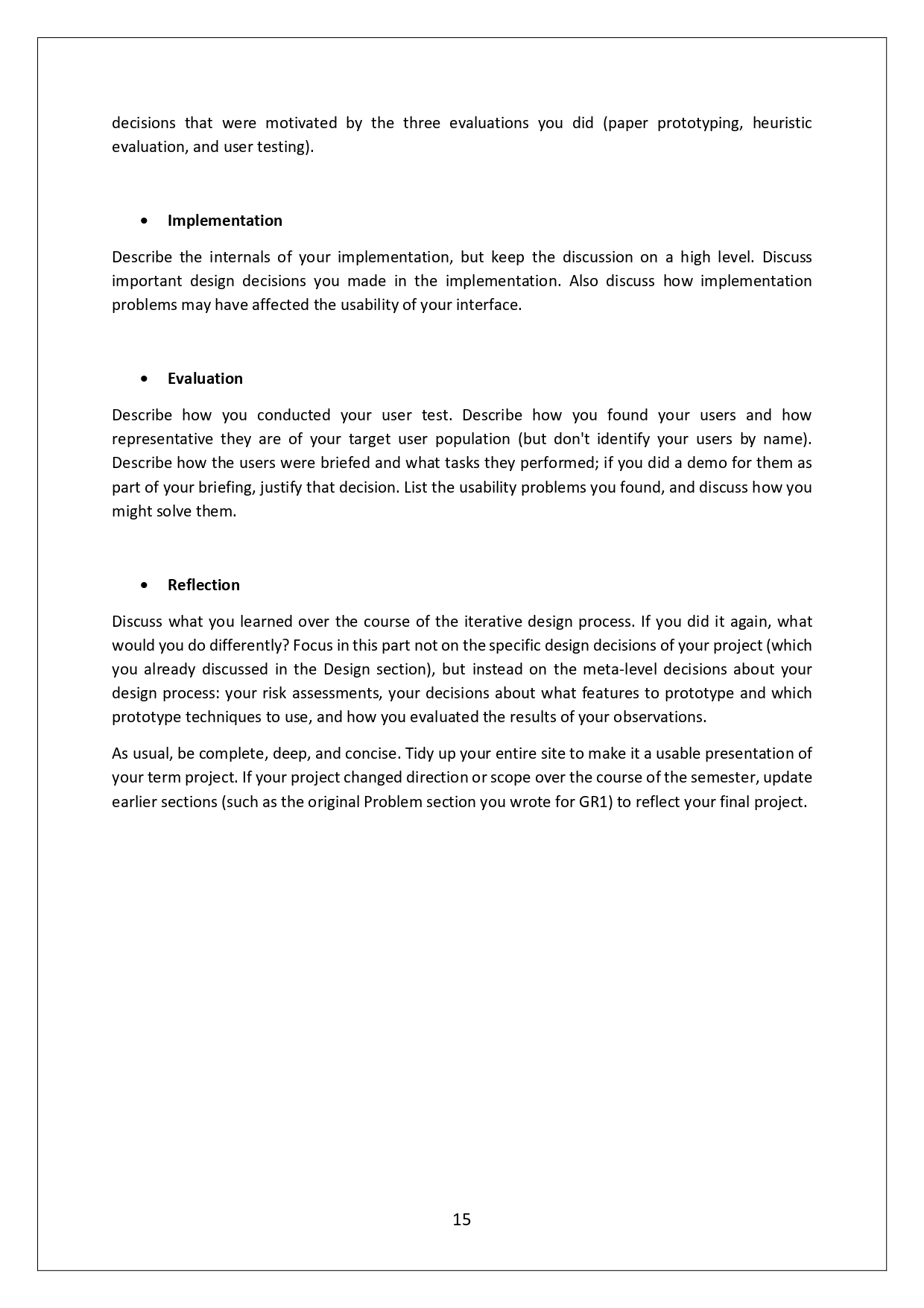 SEMESTER-LONG GROUP PROJECT (40%) GR1: Project | Chegg.com