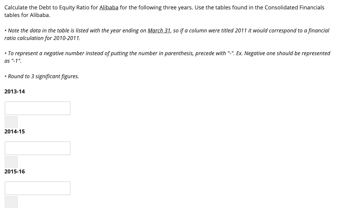 Solved Calculate the Profit Margins for Alibaba for the | Chegg.com