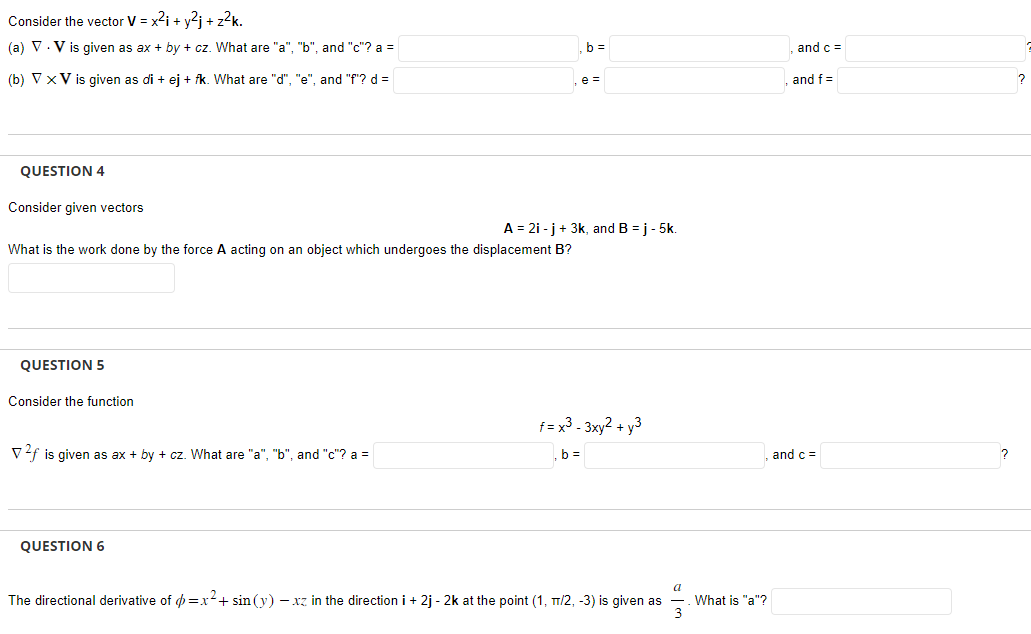 Solved Consider the vector V=x2i+y2j+z2k. (a) ∇⋅V is given | Chegg.com