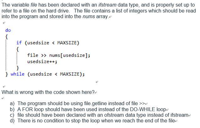 Solved Suppose we have an array defined who's name is nums. | Chegg.com