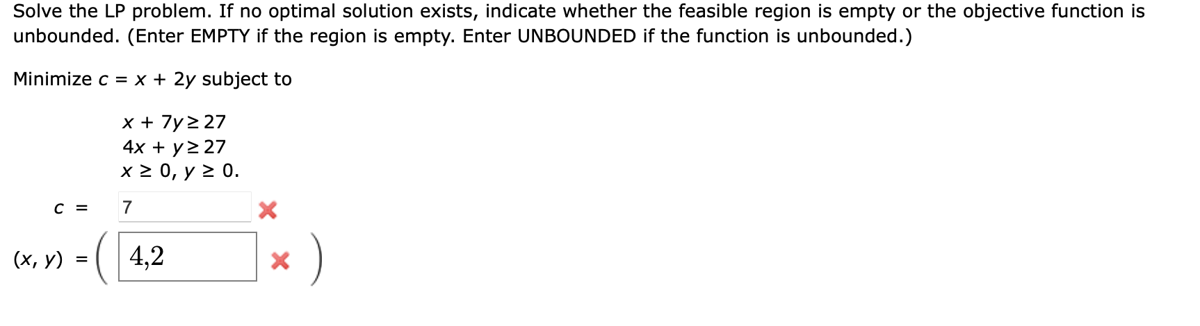 Solved Solve the LP problem. If no optimal solution exists, | Chegg.com