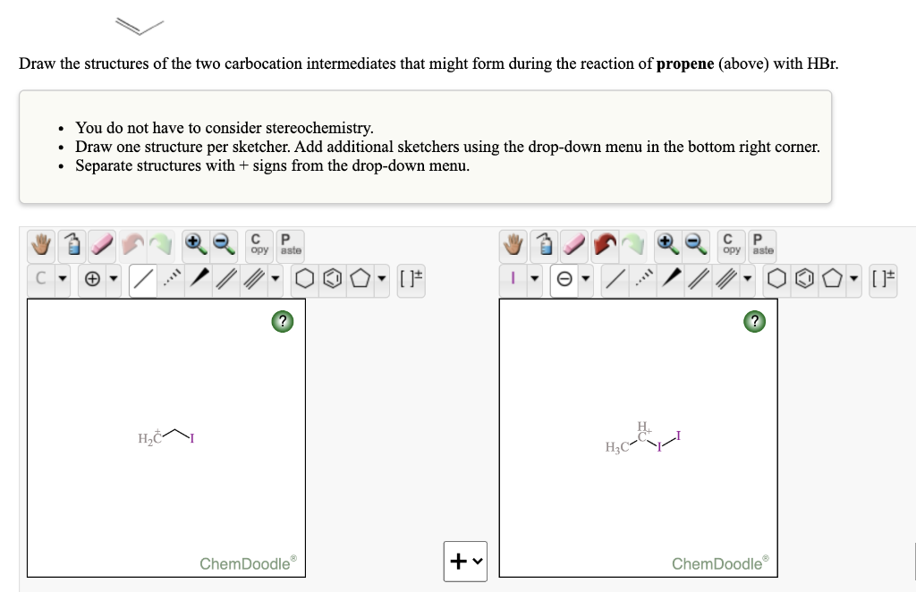 Solved Draw the structures of the two carbocation | Chegg.com