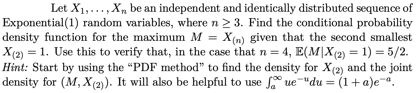 Solved Let X1, ..., Xn be an independent and identically | Chegg.com