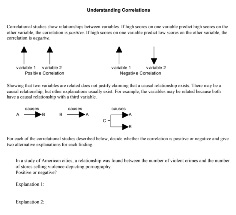 Solved Understanding Correlations Correlational studies show | Chegg.com