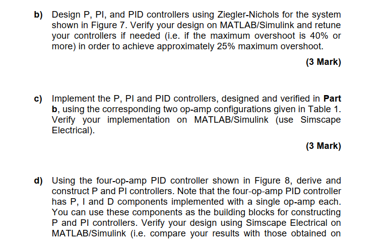 Solved PID Controller Design & Op-Amp Implementation: (v) | Chegg.com