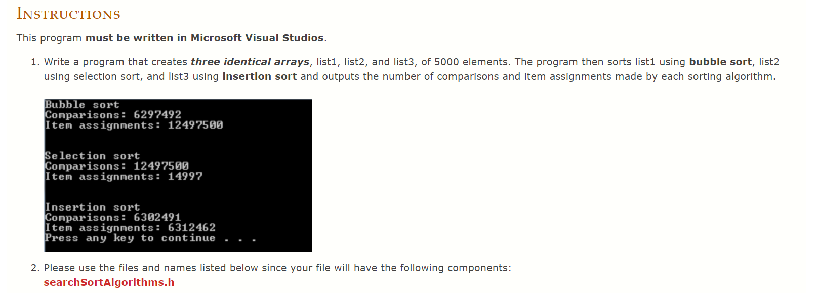 Solved INSTRUCTIONS This program must be written in | Chegg.com