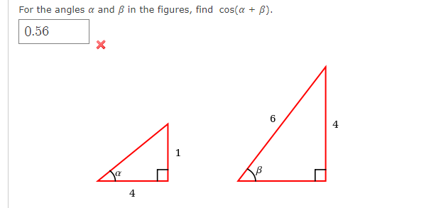 Solved For the angles 𝛼 and 𝛽 in the figures, find cos(𝛼 | Chegg.com
