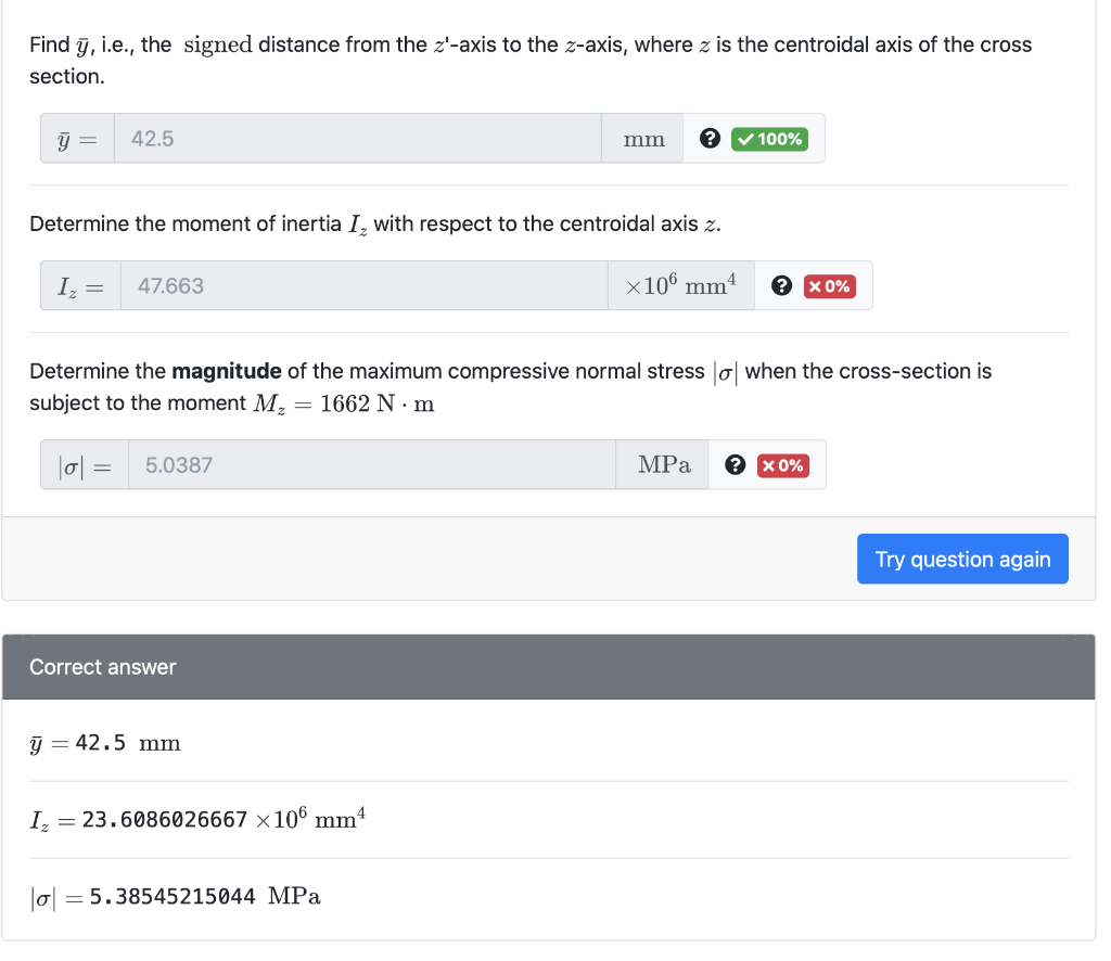 Solved I can't seem to get the moment of inertia and the | Chegg.com