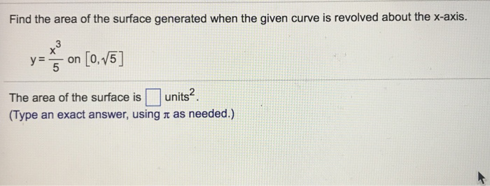 Solved Find the area of the surface generated when the given | Chegg.com