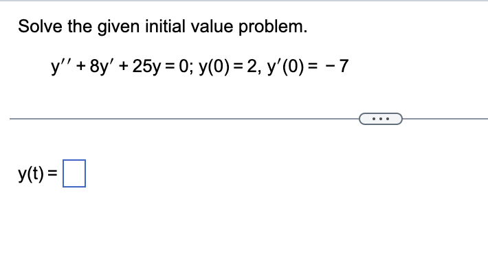 Solved Solve the given initial value problem. | Chegg.com