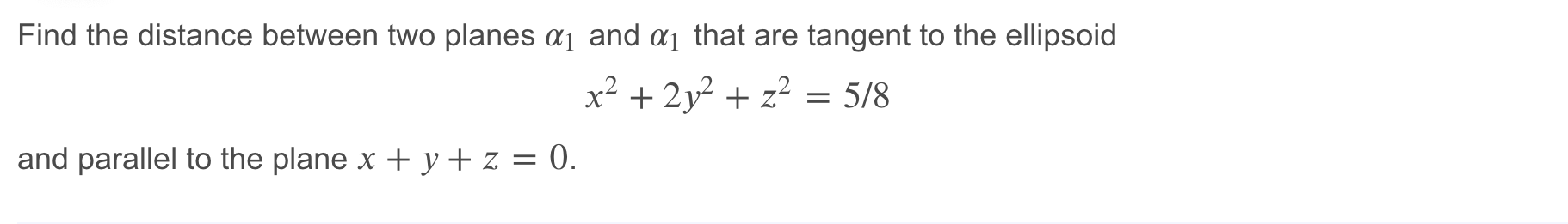 Solved Find the distance between two planes Qi and Qu that | Chegg.com