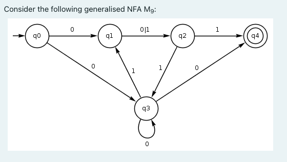 Solved Consider the following generalised NFA M9 : | Chegg.com