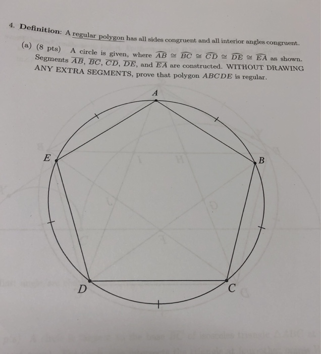Solved ncion A regular polygon has all sides congruent and | Chegg.com