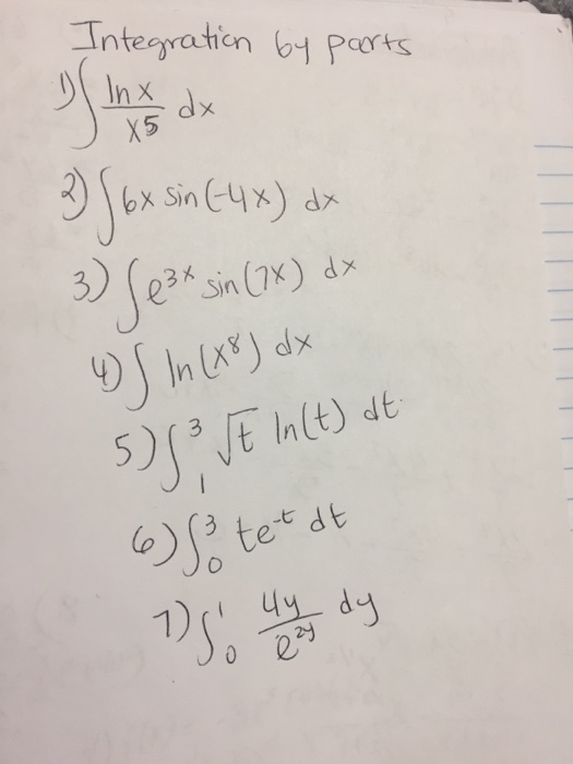 Solved Integration by parts integral ln x/x^5 dx integral | Chegg.com