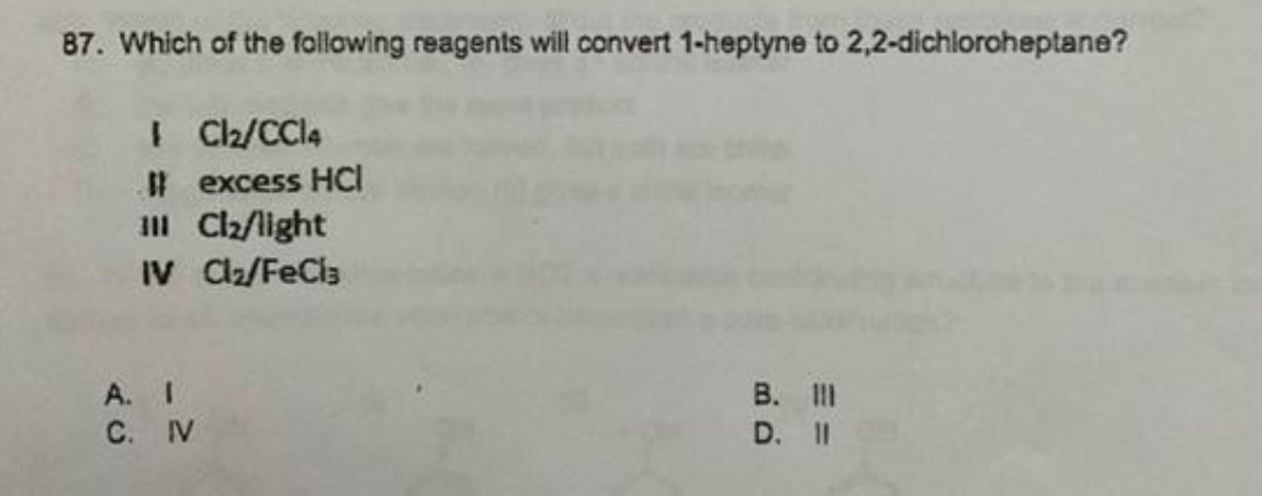 Solved B7. ﻿Which of the following reagents will convert | Chegg.com