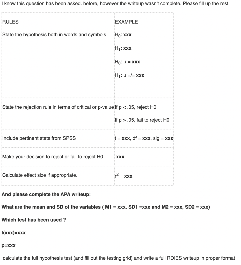 Solved A researcher is interested in seeing if men and women | Chegg.com