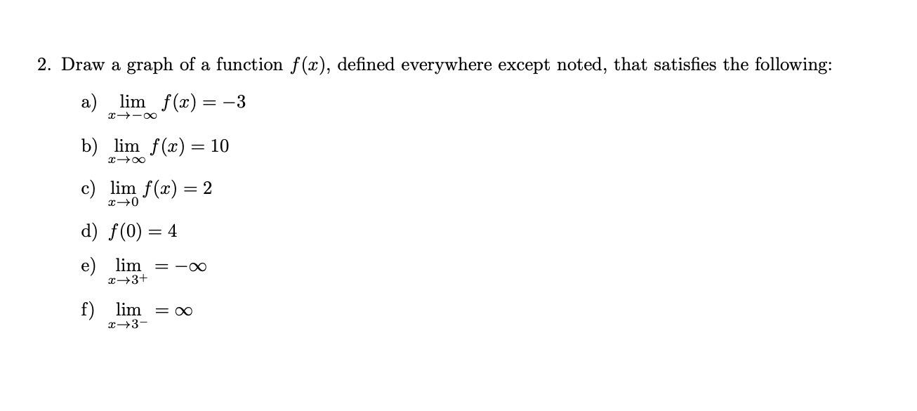 Solved 2. Draw a graph of a function f(x), defined | Chegg.com