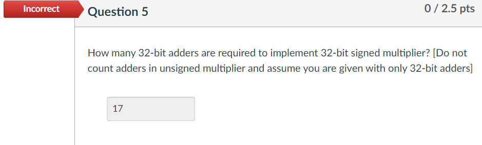 Solved How many 32-bit adders are required to implement | Chegg.com