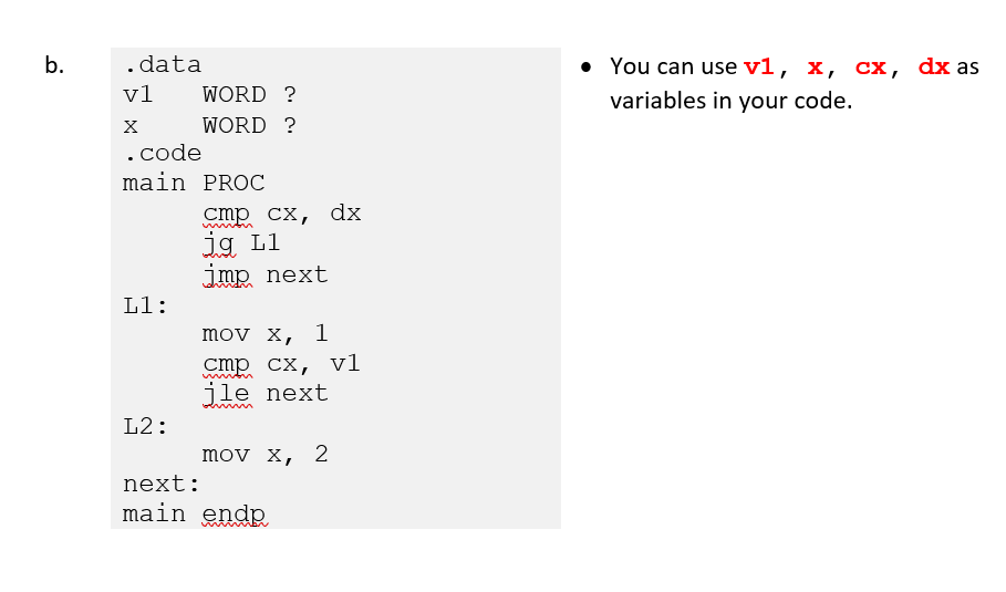 Solved Convert each of the following assembly codes to a | Chegg.com