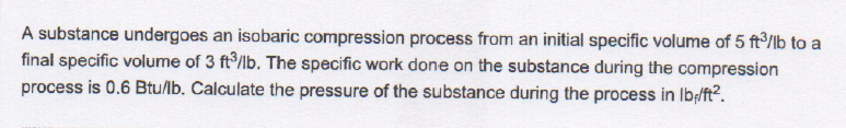Solved A substance undergoes an isobaric compression process | Chegg.com