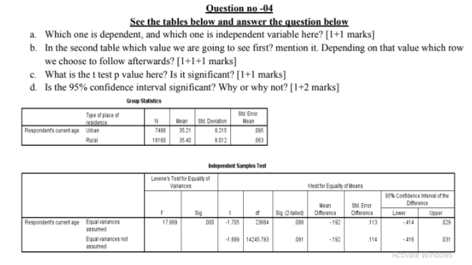 Solved Question no -04 See the tables below and answer the | Chegg.com