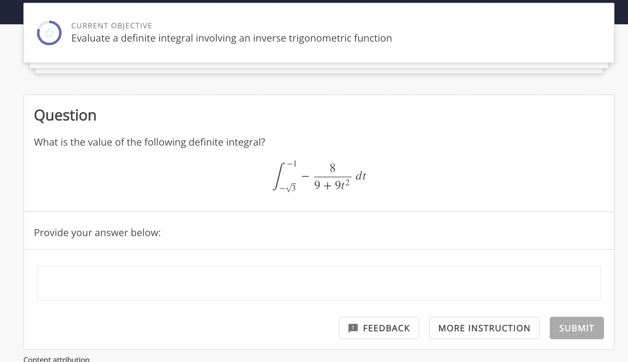 Solved CURRENT OBJECTIVE Evaluate a definite integral | Chegg.com