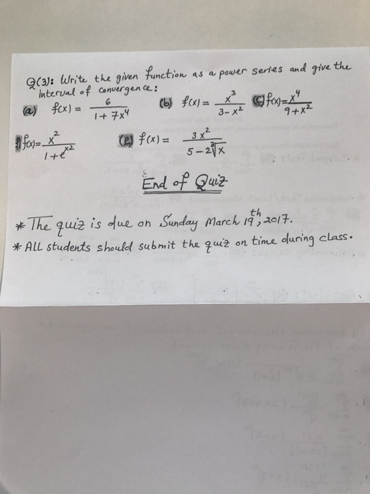 Solved Math 112 Take Home Quiz) There will be 10 points on | Chegg.com