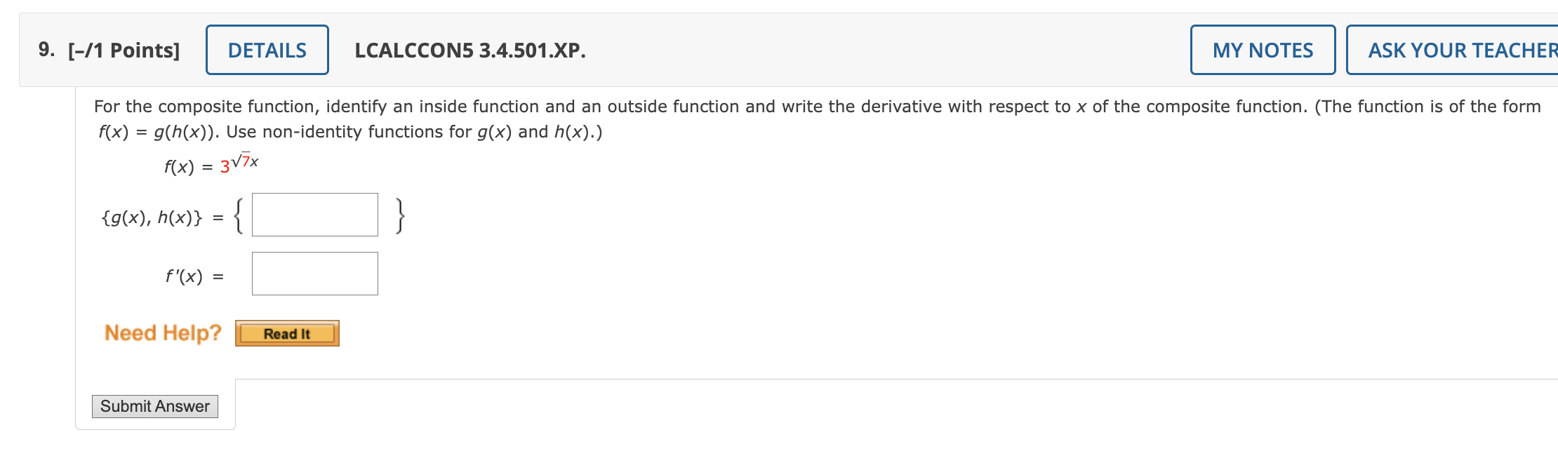 Solved For the composite function, identify an inside | Chegg.com