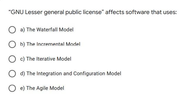 Solved "GNU Lesser general public license” affects software | Chegg.com