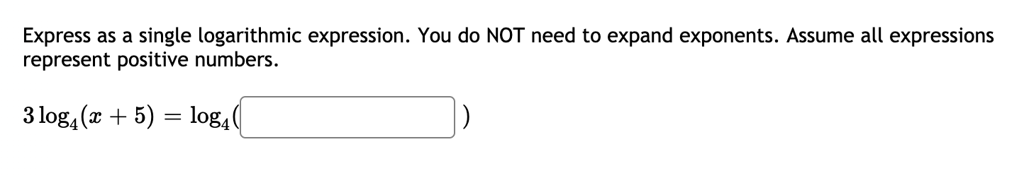 Solved Express as a single logarithmic expression. You do | Chegg.com