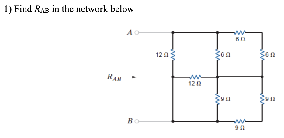 Solved 1) Find Rab in the network below Αο A 6 Ω 12 Ω: ξ 36 | Chegg.com