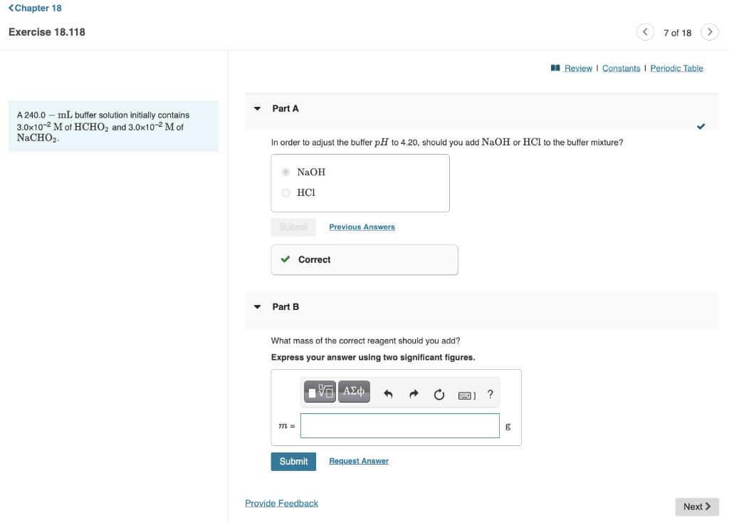 Solved A 240.0−mL buffer solution initially contains Part A | Chegg.com