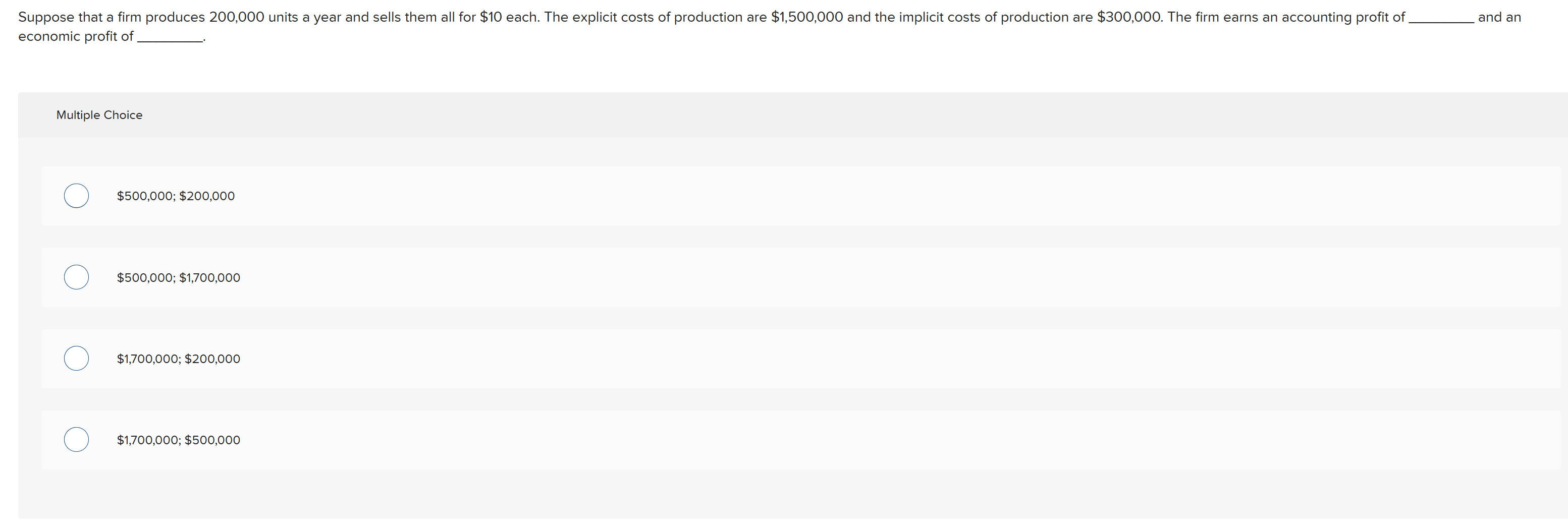 Solved economic profit of q,Multiple | Chegg.com