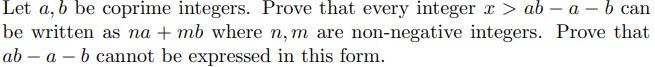 Solved Let a,b be coprime integers. Prove that every integer | Chegg.com