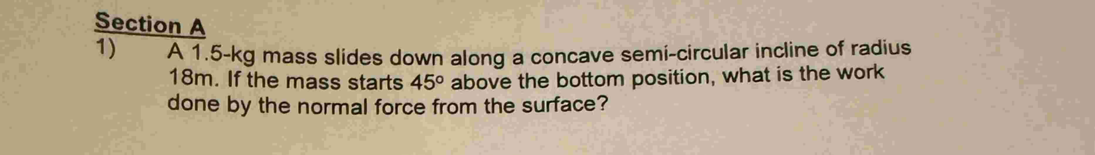 Solved Section A1) ﻿A \( 1.5-\mathrm{kg} \) ﻿mass slides | Chegg.com