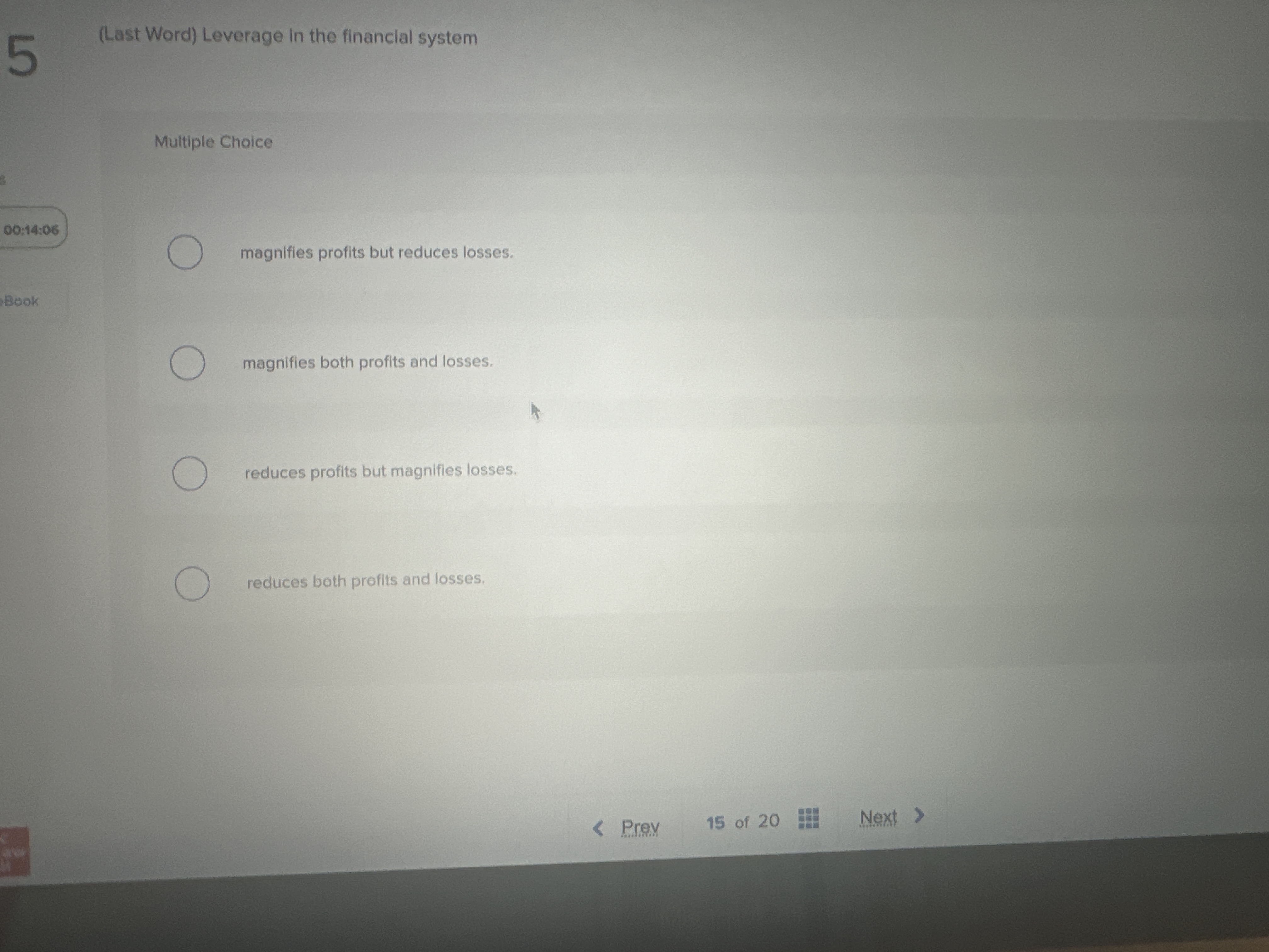 Solved (Last Word) ﻿Leverage in the financlal systemMultiple | Chegg.com