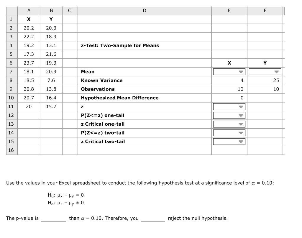 Solved 2. Testing two population means using Excel Aa Aa | Chegg.com