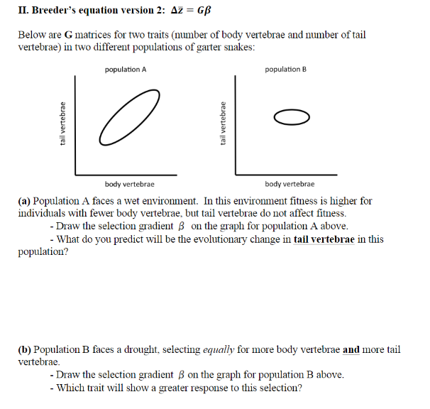 Solved II. Breeder's equation version 2: Az = GB Below are G | Chegg.com