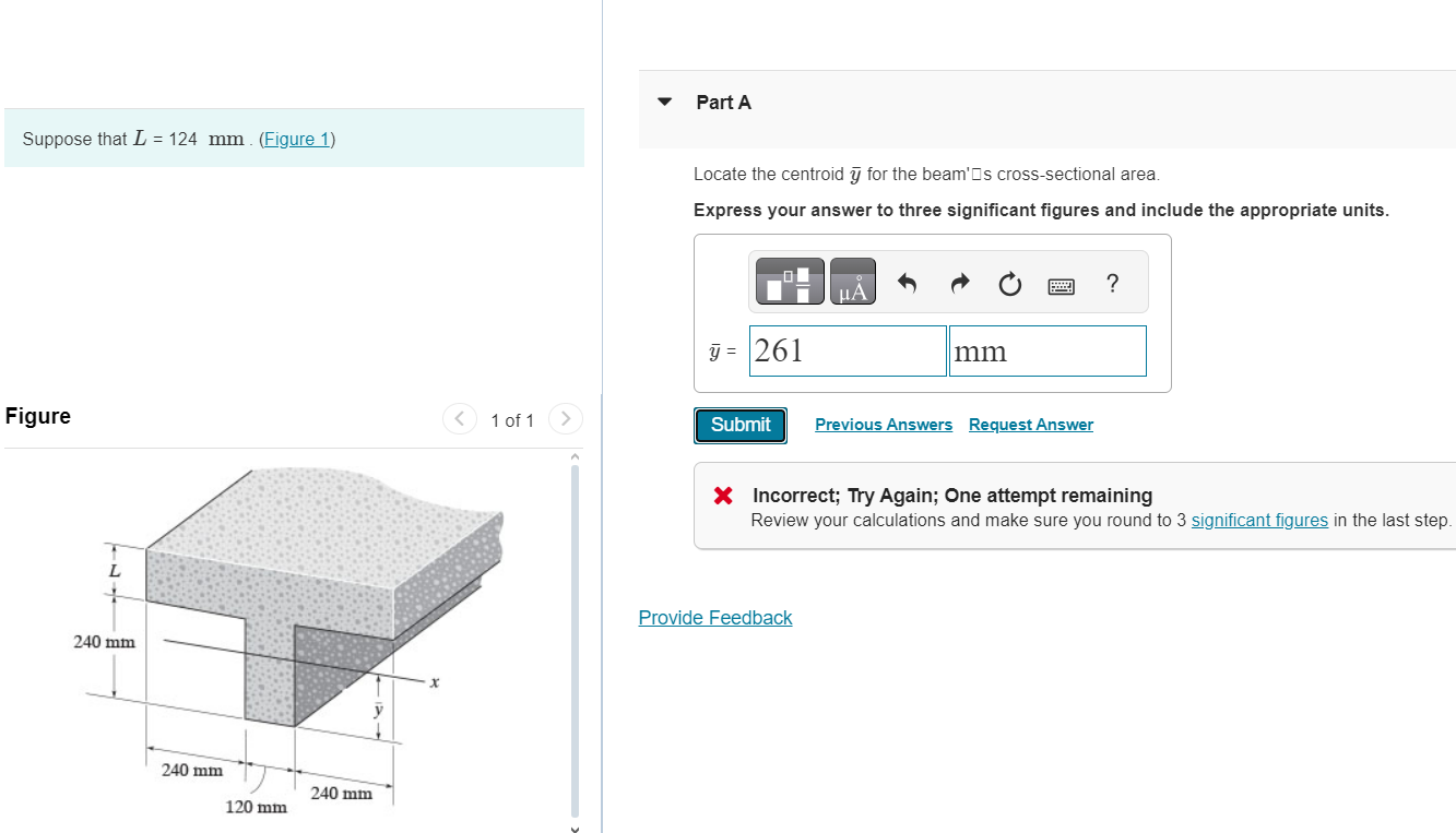 Solved Suppose that L=124mm. (Figure 1)FigureX Incorrect; | Chegg.com