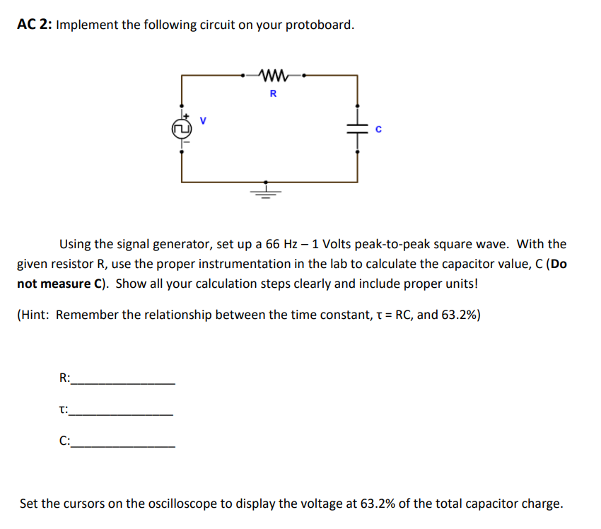 Solved AC 2: Implement the following circuit on your | Chegg.com